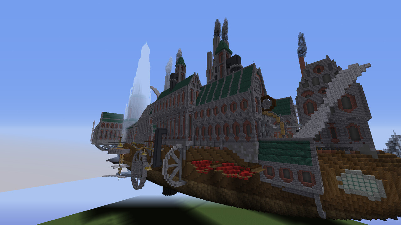 Steampunk massive flying city Minecraft Map