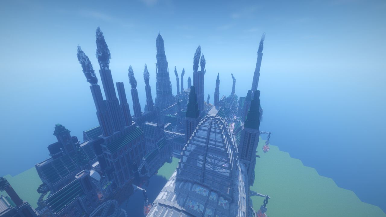 Steampunk massive flying city Minecraft Map