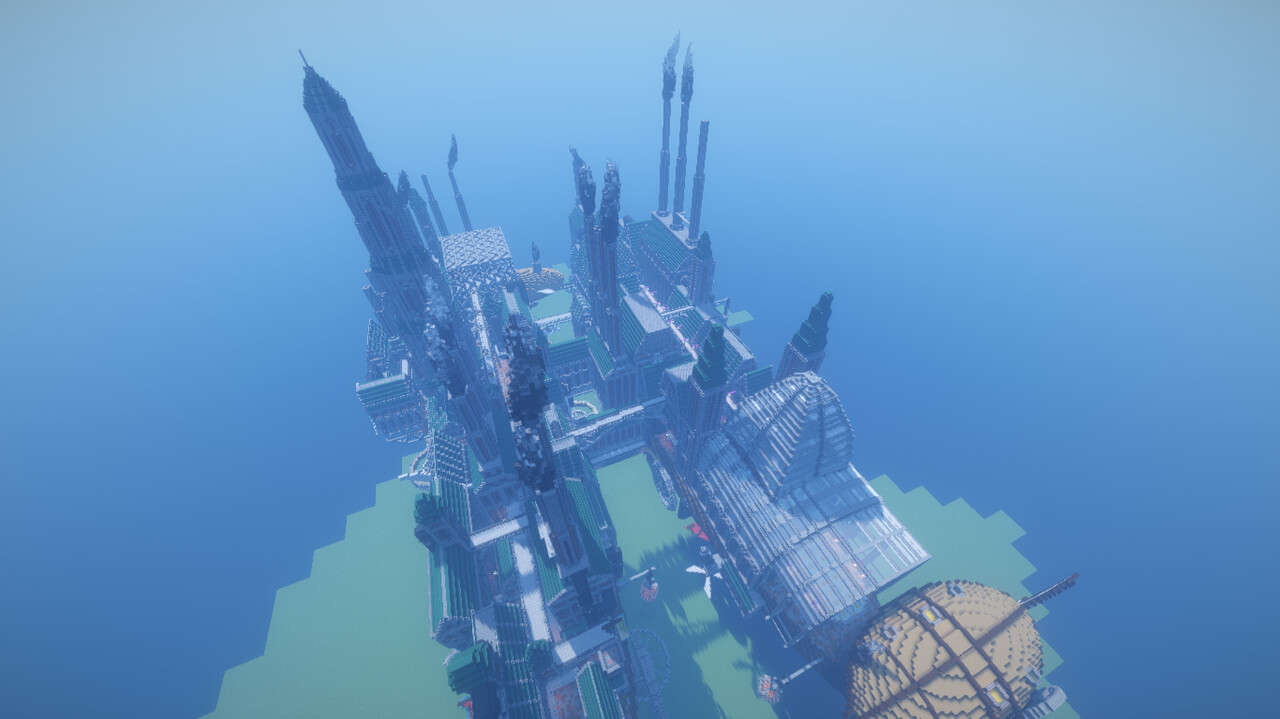 Steampunk massive flying city Minecraft Map