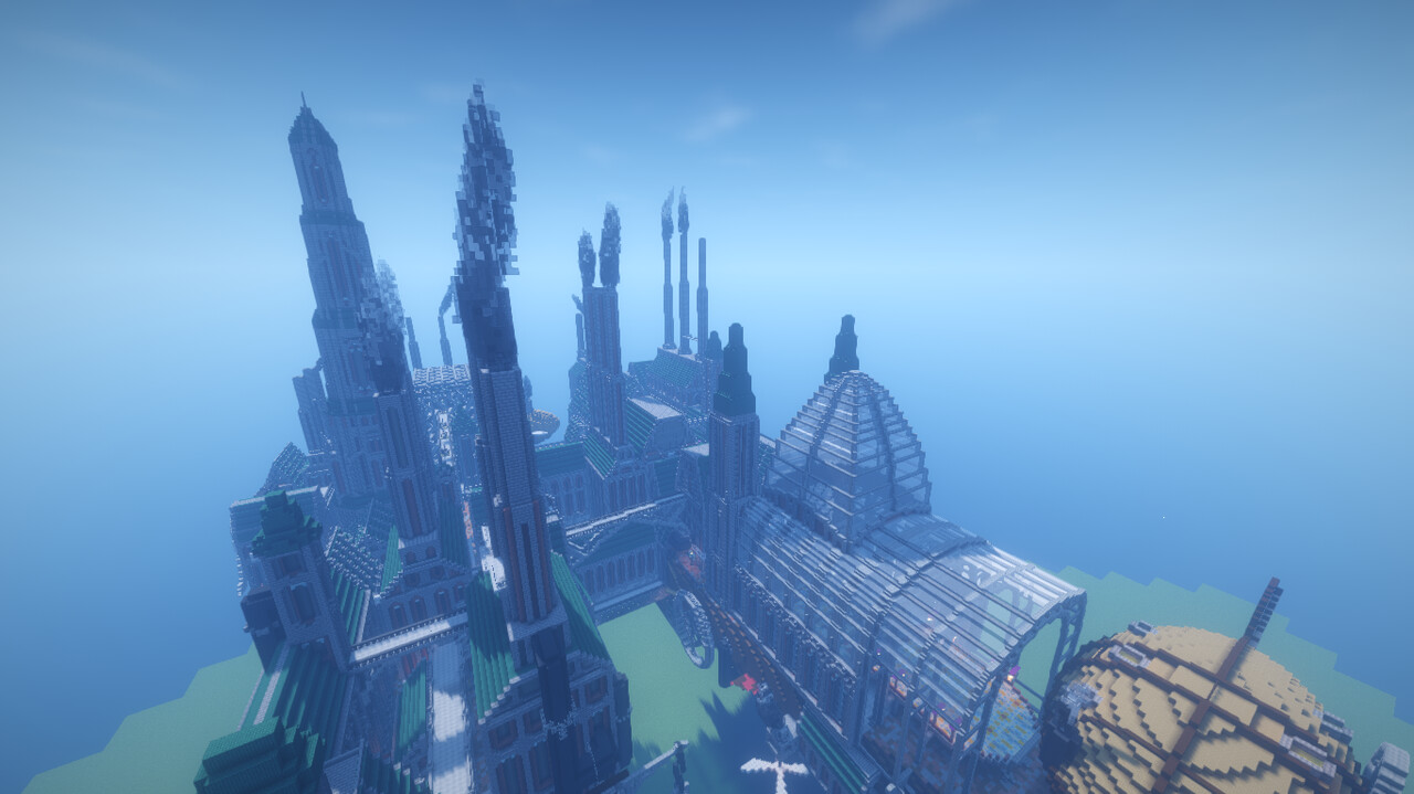 Steampunk massive flying city Minecraft Map