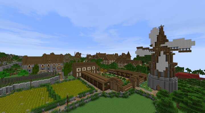Bree, Third age of Middle Earth [Human Village] - LOTR+ mod Minecraft Map