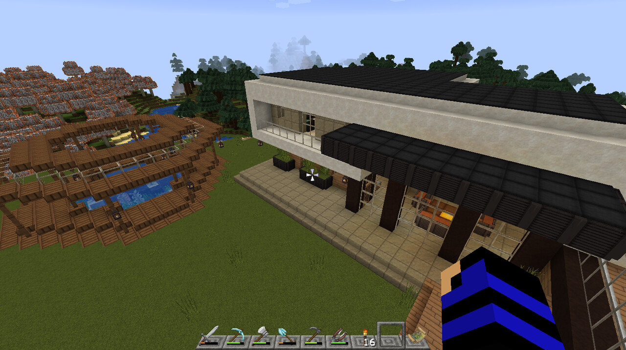 Modern House with Guest Villa Minecraft Map