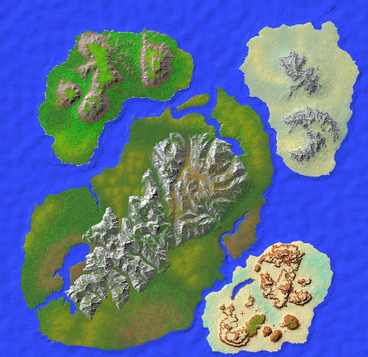 3 islands custom survival map (worldpainter, 3k x 3k) Minecraft Map