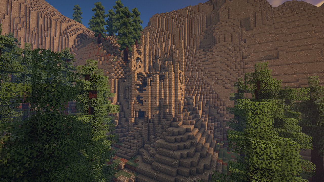 Mountains, caves and underground structures for you to explore ...