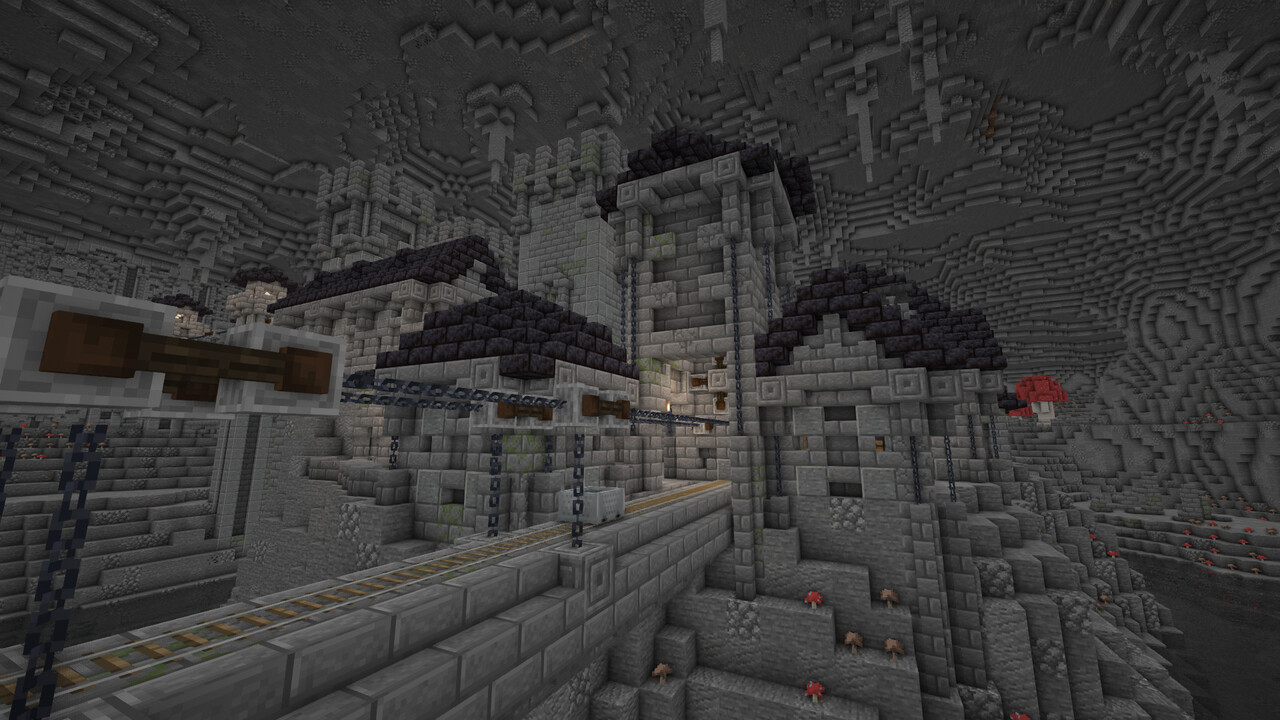 Mountains, caves and underground structures for you to explore ...