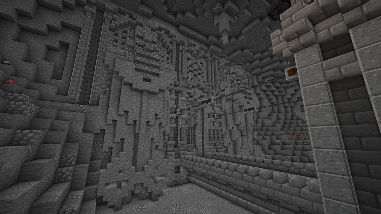 Mountains, caves and underground structures for you to explore ...