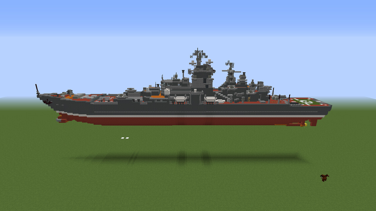 Kirov-class Soviet battlecruiser 1/2 scale Minecraft Map
