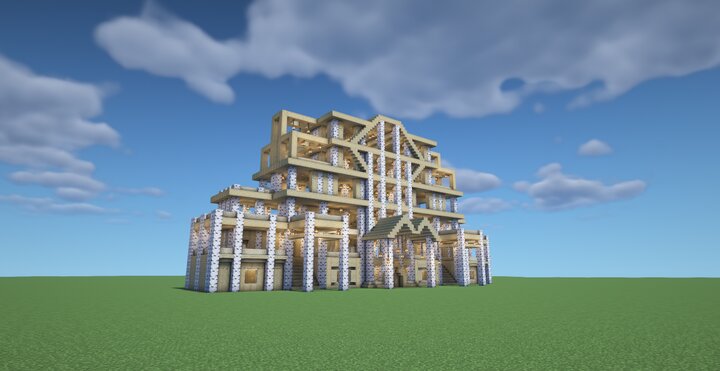 LARGE MODERN BIRCH WOODEN HOUSE | WORLD DOWNLOAD Minecraft Map