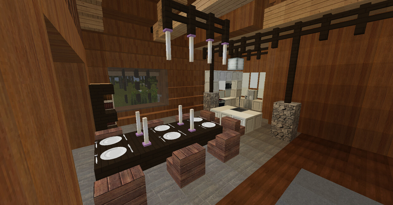 Lakeview, Log home #1 [With full interior and download] Minecraft Map