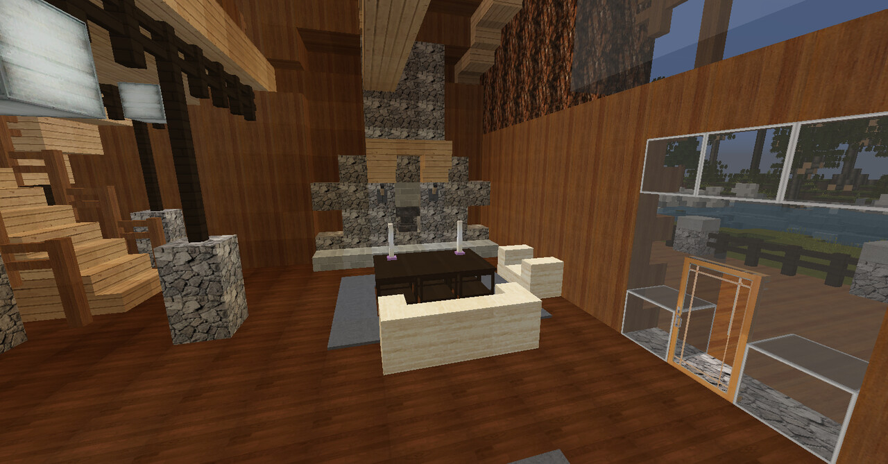 Lakeview, Log home #1 [With full interior and download] Minecraft Map