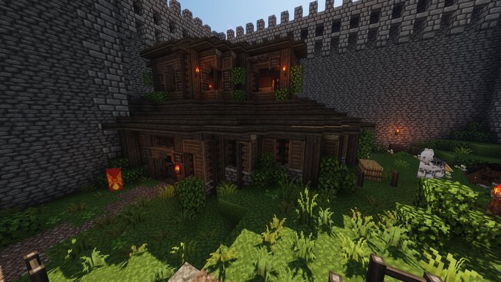 Medieval styled castle, town and camp Minecraft Map