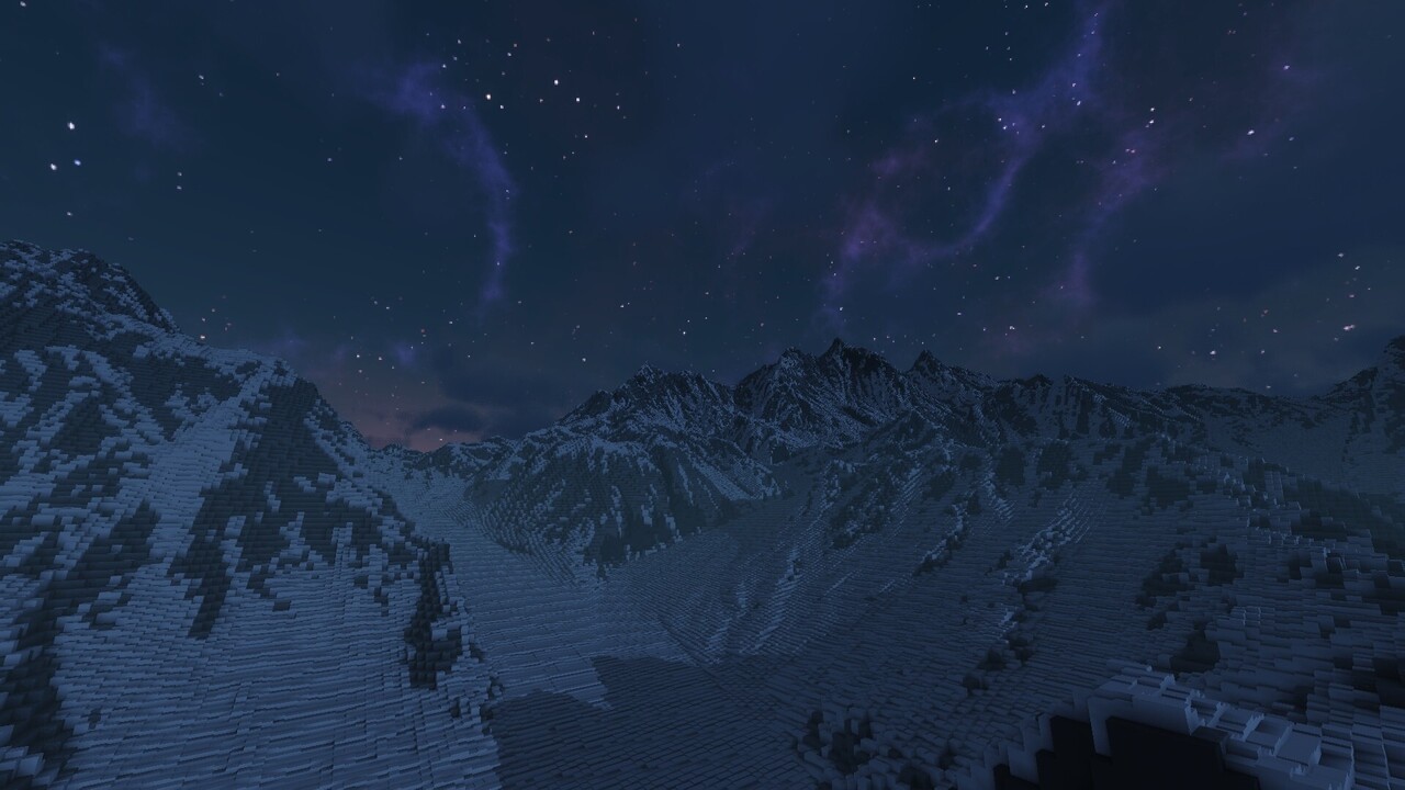 Snowy mountains in hight quality Minecraft Map