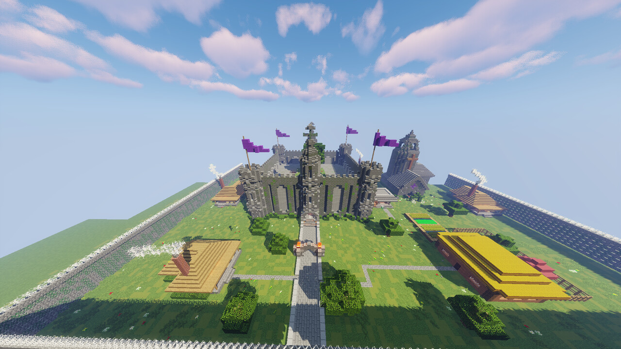 EPIC Village WITH CASTLE!!! (SERVER ART) Minecraft Map