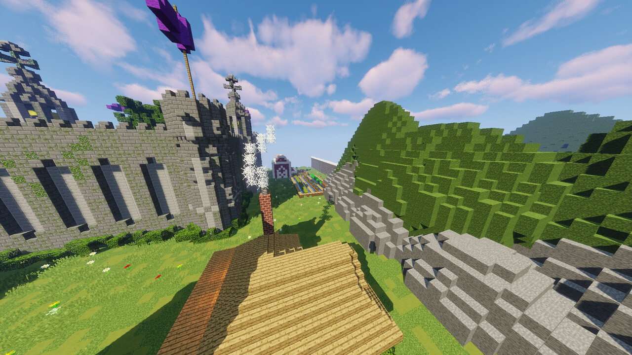 EPIC Village WITH CASTLE!!! (SERVER ART) Minecraft Map