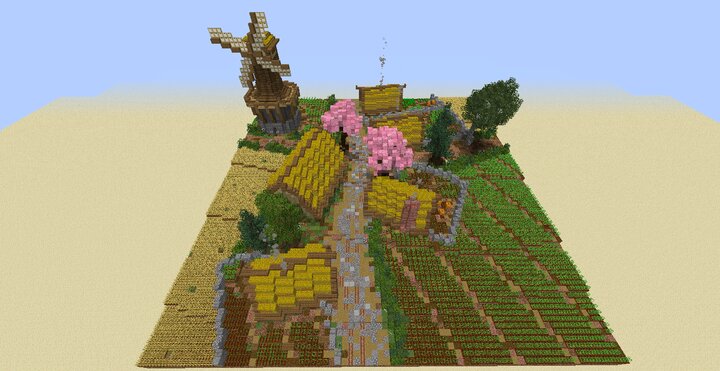 Small Medieval village with diagonal houses Minecraft Map