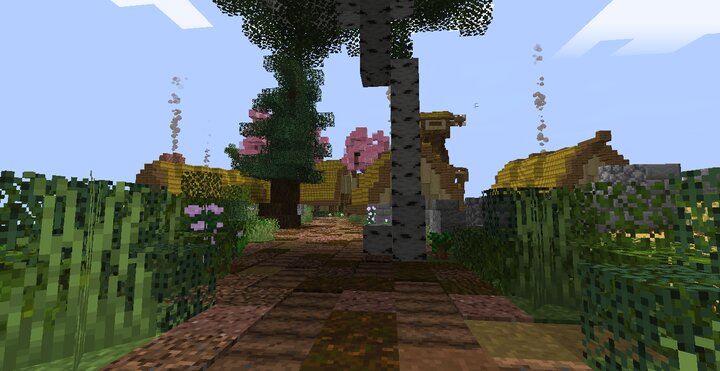 Small Medieval village with diagonal houses Minecraft Map