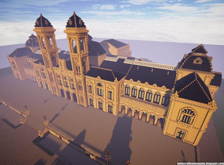 Minecraft replica of the Donostia City Council, Spain. Minecraft Map