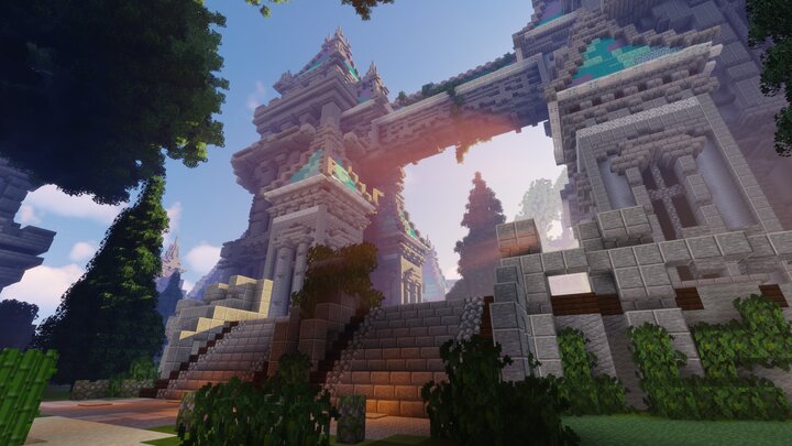 Sky Hub Spawn | Castle | Towers | 300x300 | beautiful spawn point Minecraft Map