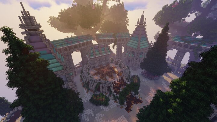 Sky Hub Spawn | Castle | Towers | 300x300 | beautiful spawn point Minecraft Map