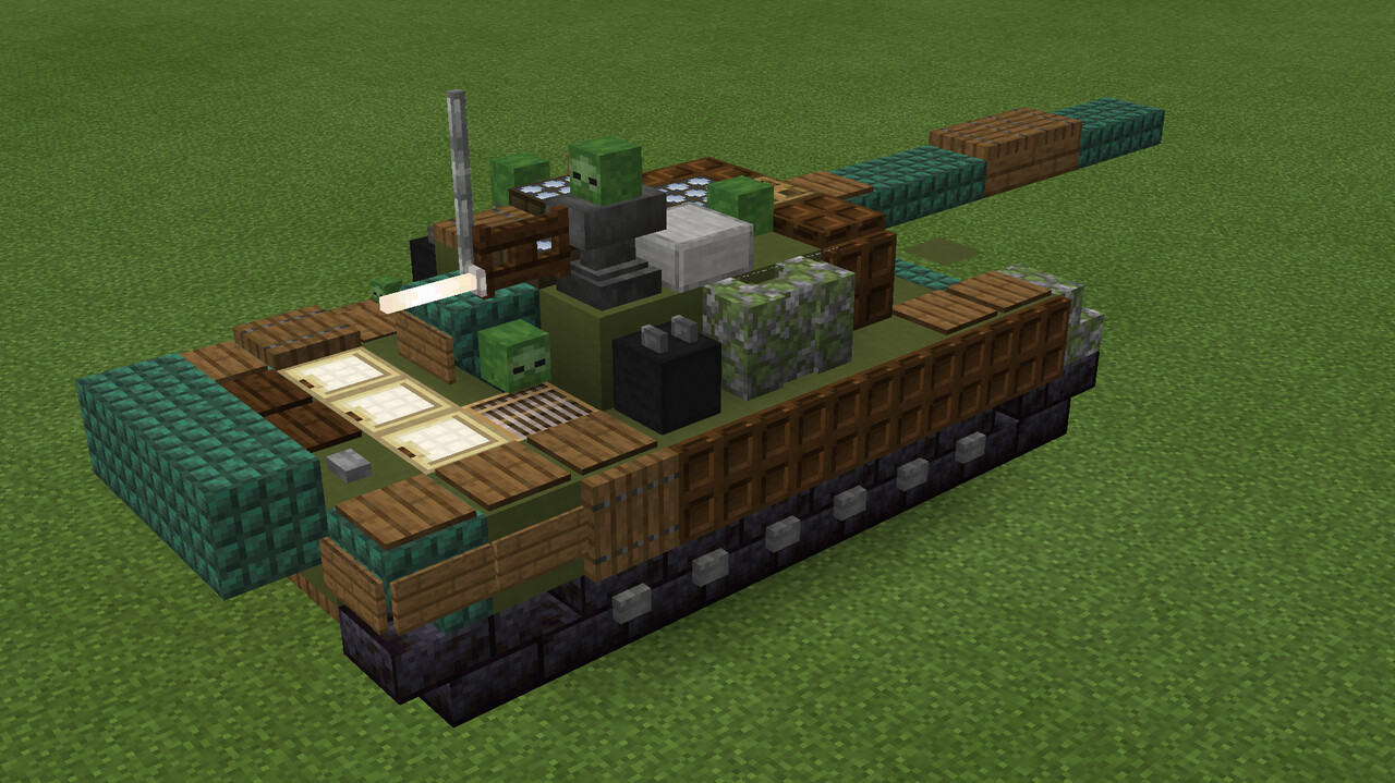 1.5:1 scale Soviet and Russian T-72 variants Minecraft Map