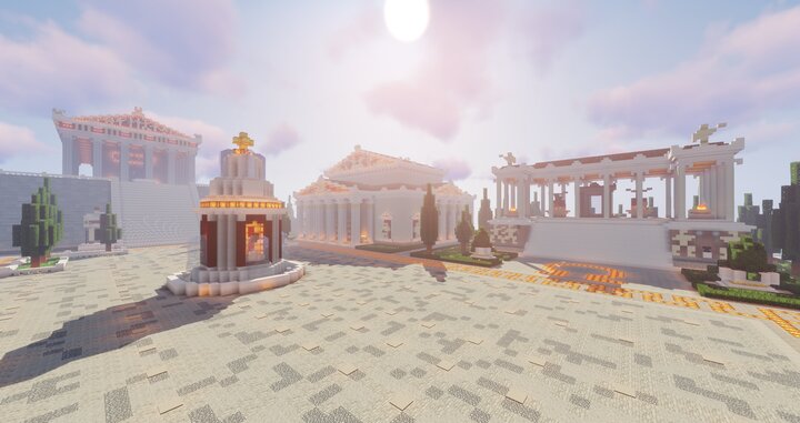 Spawn in Greek style Minecraft Map