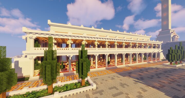 Spawn in Greek style Minecraft Map