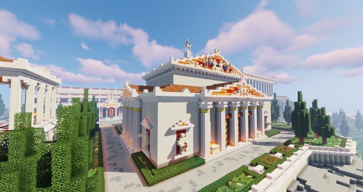 Spawn in Greek style Minecraft Map