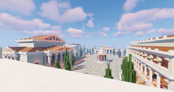 Spawn in Greek style Minecraft Map