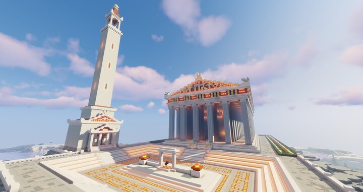 Spawn in Greek style Minecraft Map