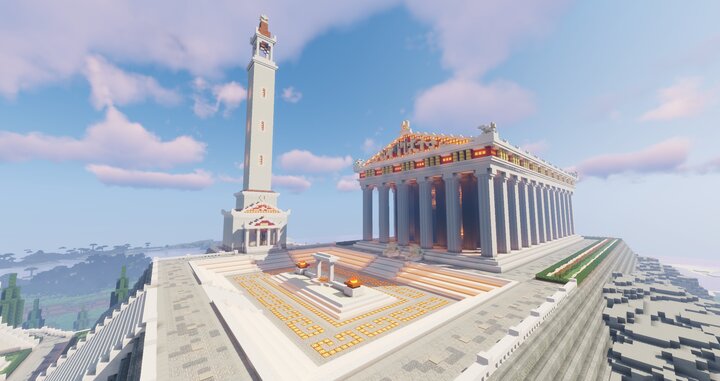 Spawn in Greek style Minecraft Map