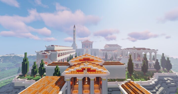 Spawn in Greek style Minecraft Map