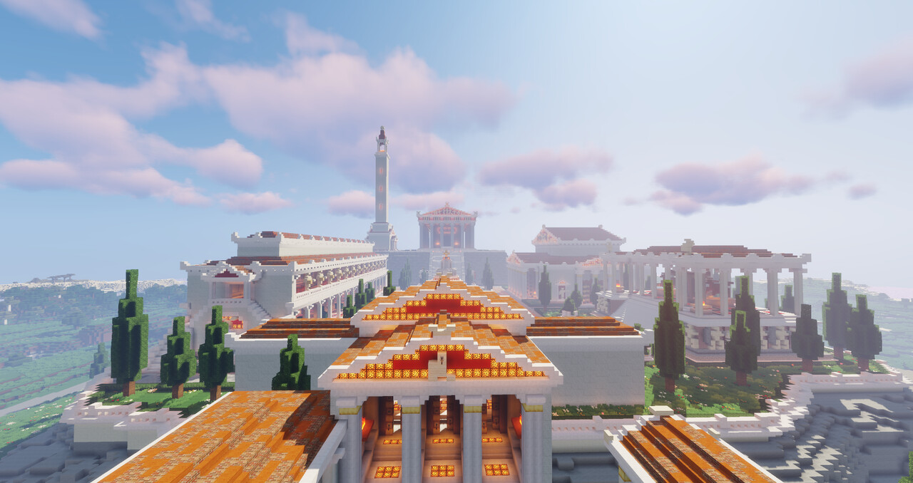 Spawn in Greek style Minecraft Map
