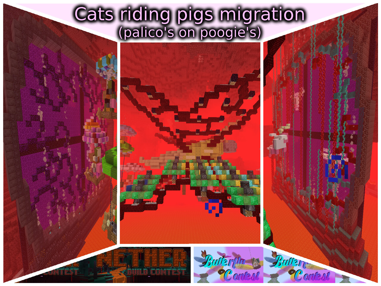 Cats riding pigs migration (palico's on poogie's) Minecraft Map