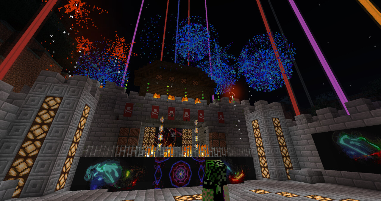 Burning Blocks Music Festival (with new dimensions & biomes + dungeons) Minecraft Map