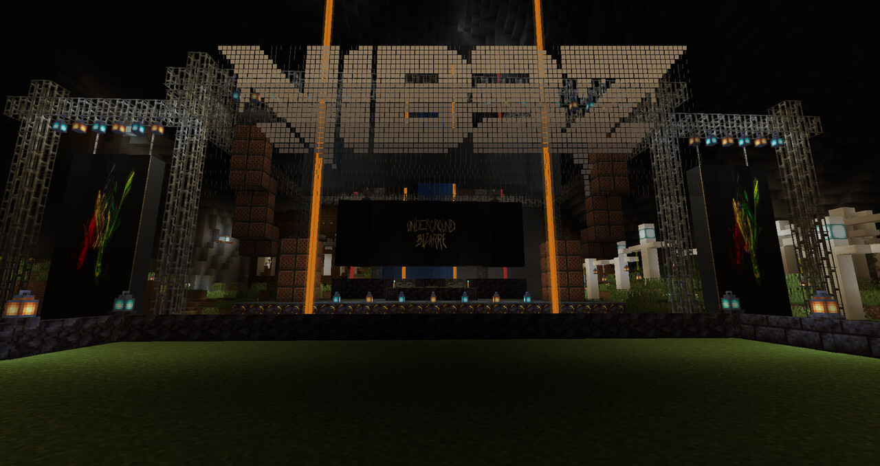 Burning Blocks Music Festival (with new dimensions & biomes + dungeons) Minecraft Map