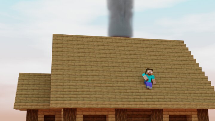 Steve on Roof Minecraft Map