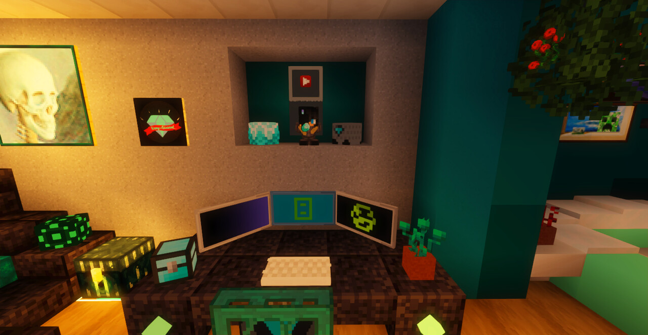 🐙 Minecraft GLOW SQUID statue house - My Cool Base 🐙 Minecraft Map