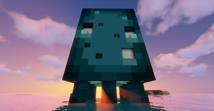 🐙 Minecraft GLOW SQUID statue house - My Cool Base 🐙 Minecraft Map