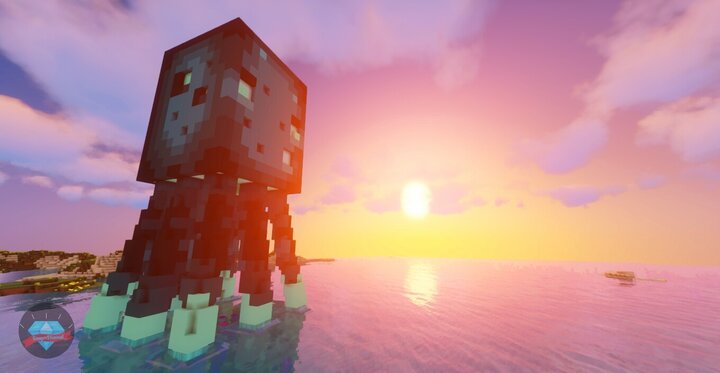 🐙 Minecraft GLOW SQUID statue house - My Cool Base 🐙 Minecraft Map