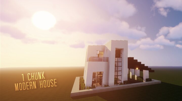 1 Chunk Modern House Minecraft Map