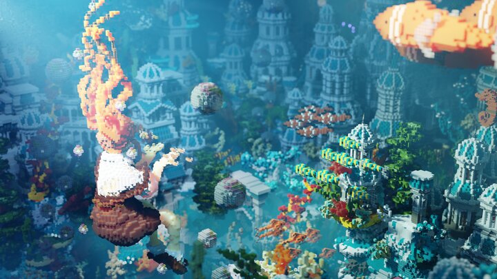 New render Ocean Fantasy Minecraft Map