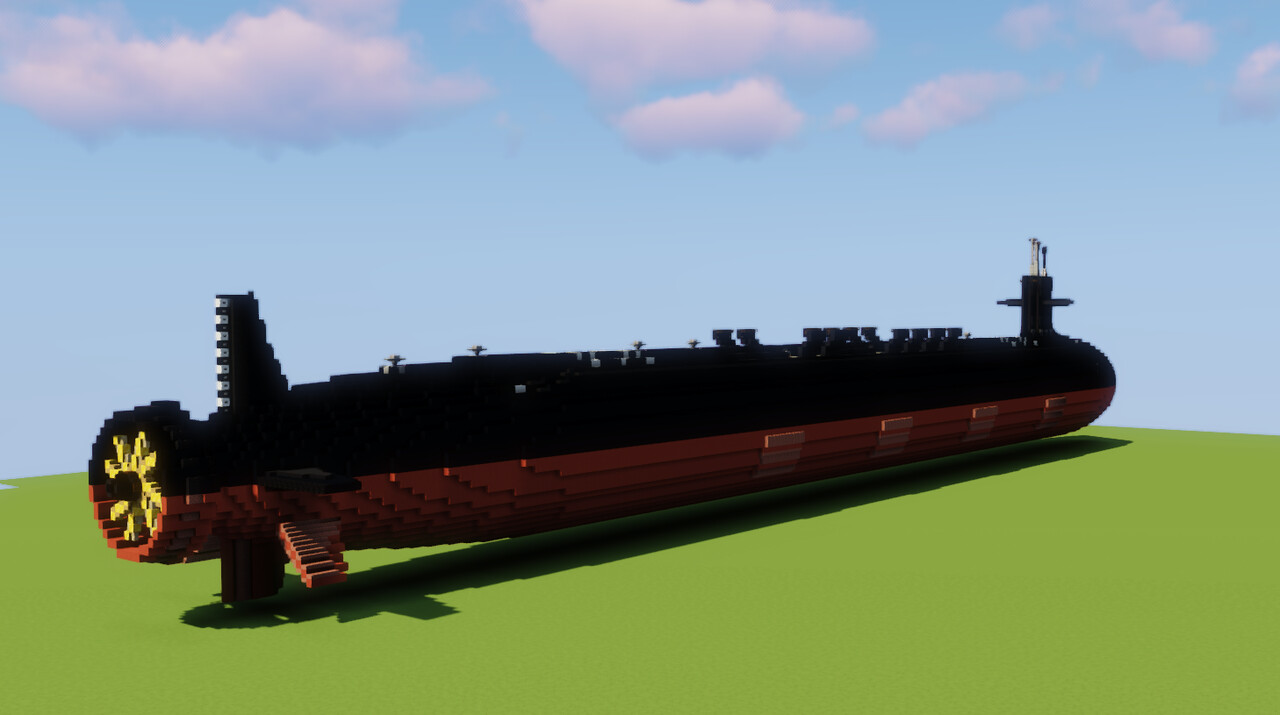 (2:1 Scale Fictional Nuclear Submarine) USS Vinston SSN-822 Minecraft Map