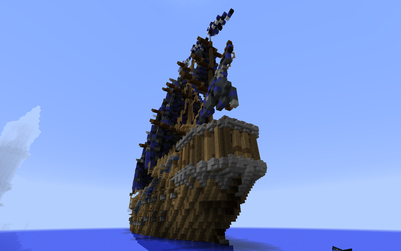 Large Medieval Fantasy Ship Isenfel Flagship Ship of The Line Minecraft Map