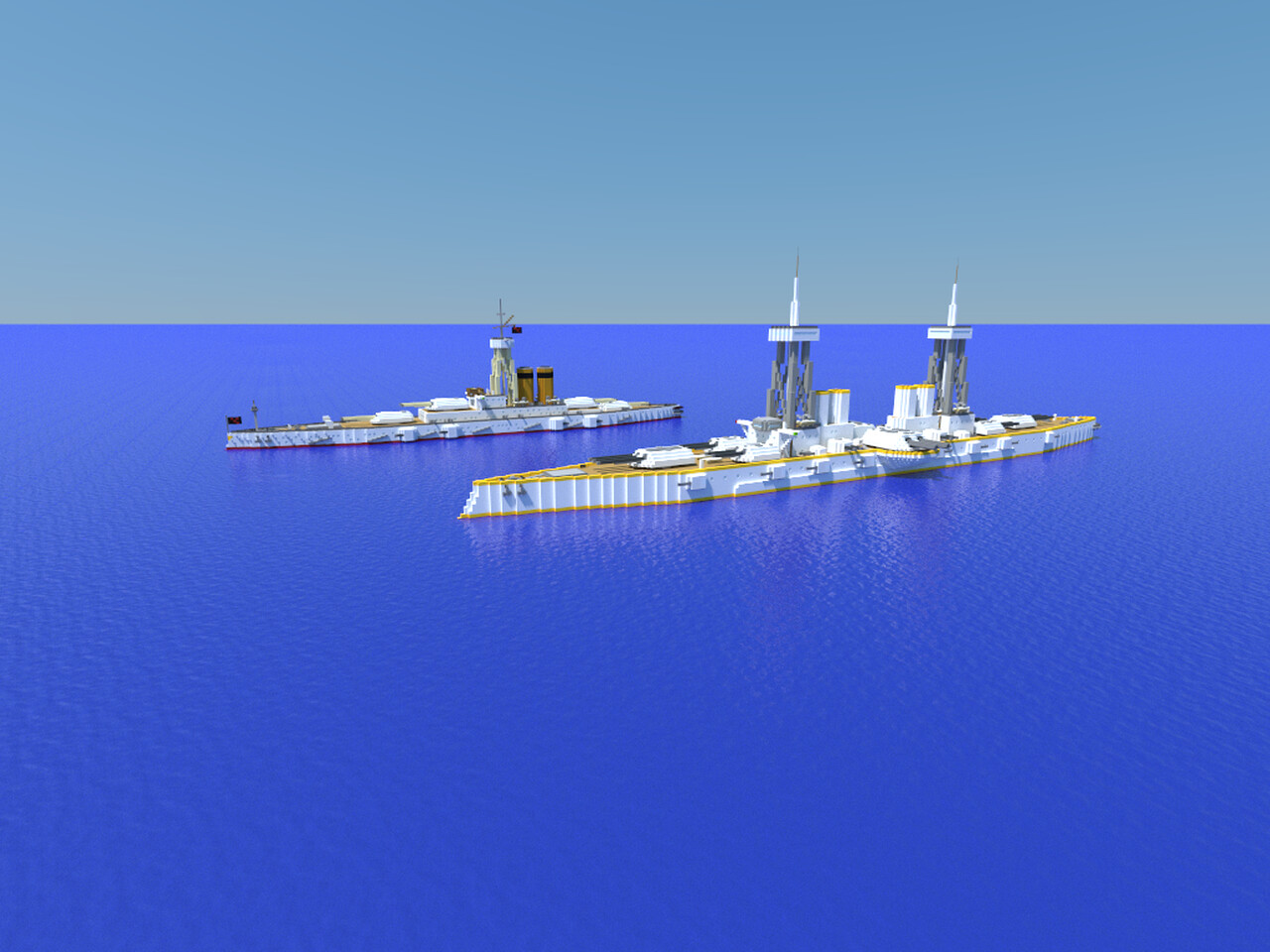 Fictional WW1 Battleships at sea Minecraft Map