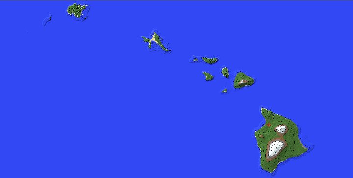 Minecraft Earth Map | Hawaii [3072 x 1,535] | 1.12.2 Minecraft Map