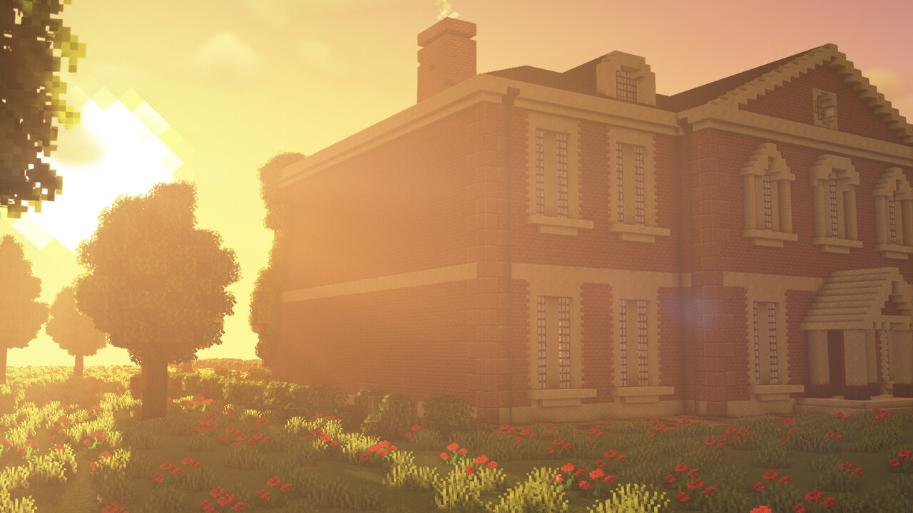 British/English Brick Manor [Spooky Halloween AND Schematic] Minecraft Map