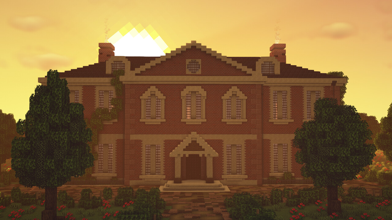 British/English Brick Manor [Spooky Halloween AND Schematic] Minecraft Map