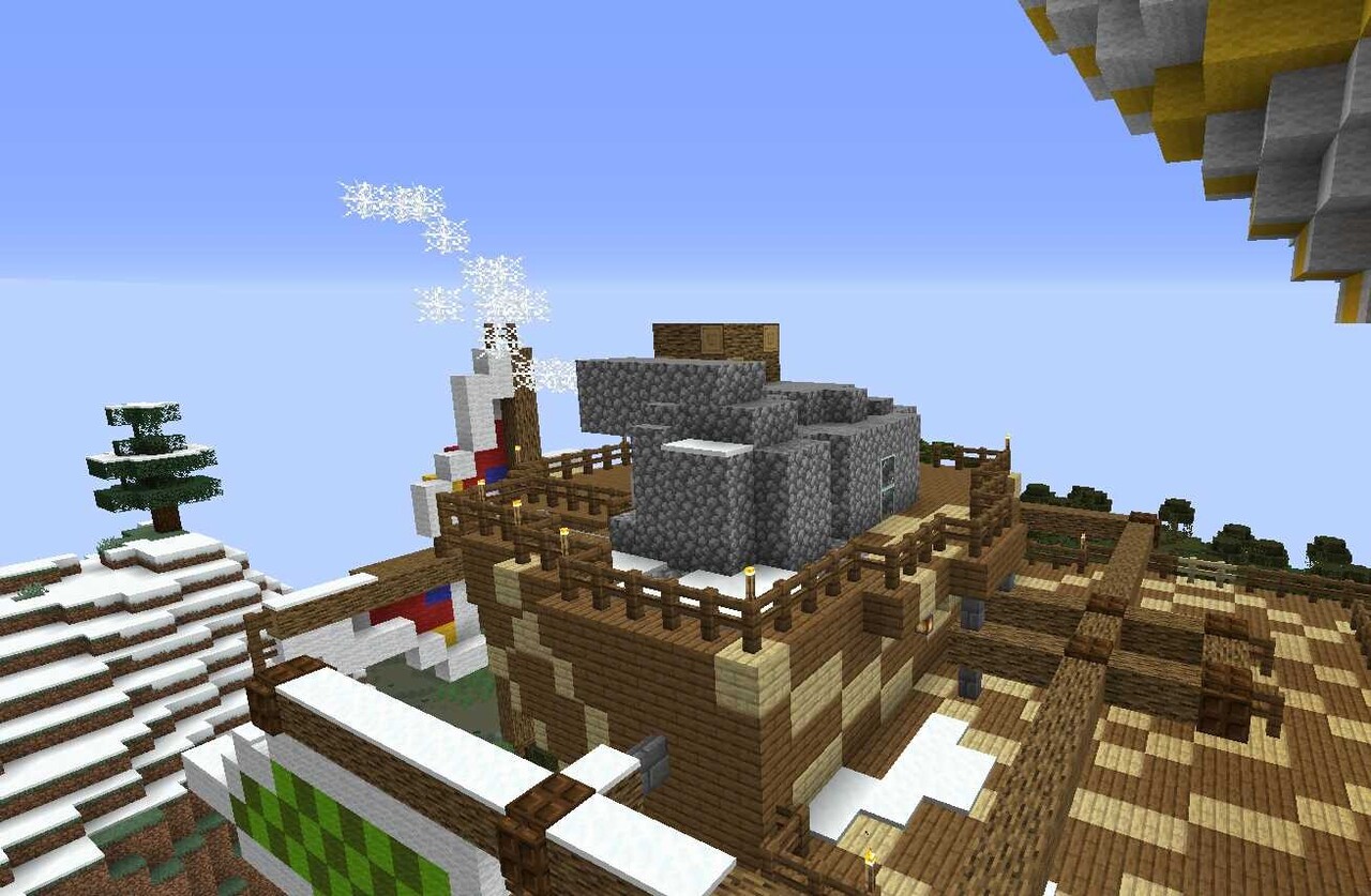 Flying steamship Minecraft Map