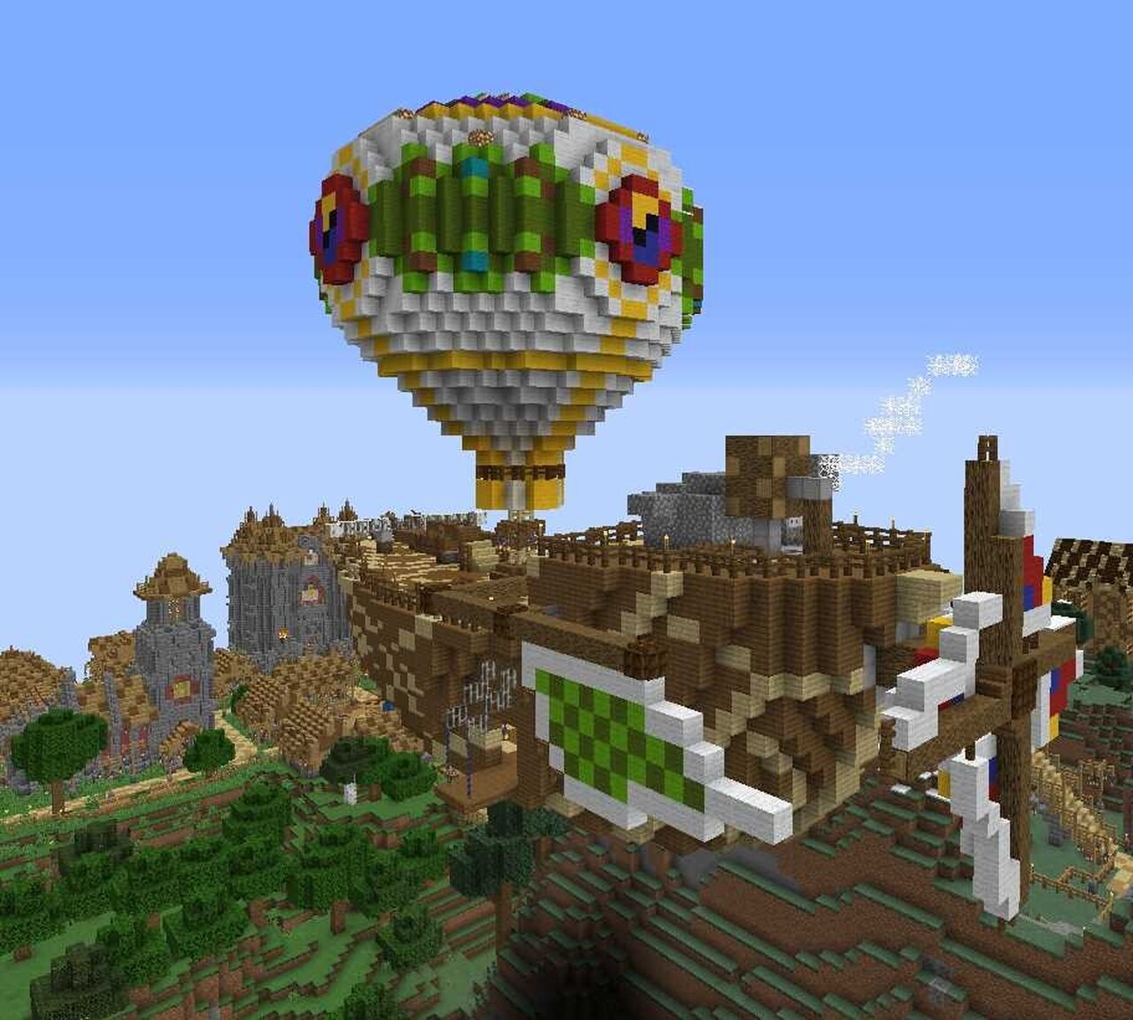Flying steamship Minecraft Map