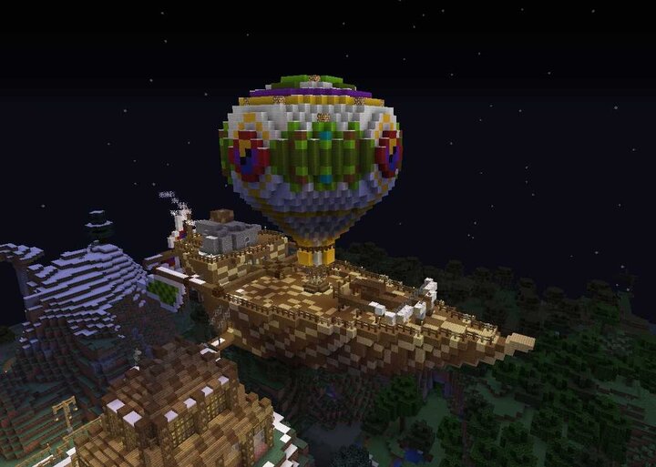 Flying steamship Minecraft Map